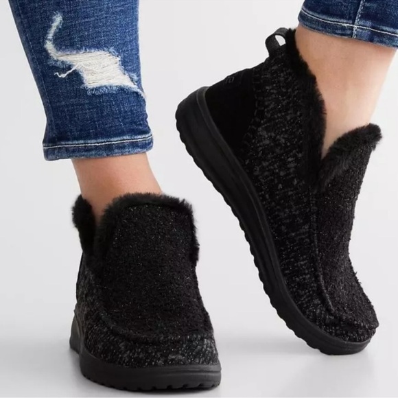 Hey Dude | Shoes | Hey Dude Denny Sparkling Black Slip On Booties ...